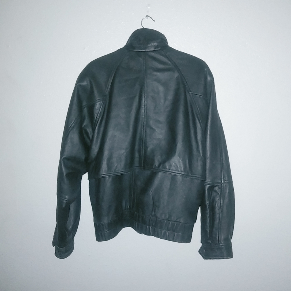 Am2 Andrew Marc M Mens Leather Zip Front Bomber Jacket - Gem